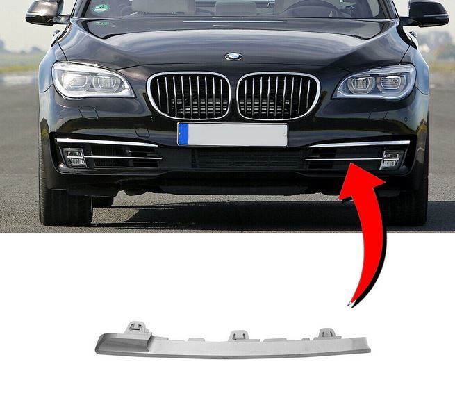 NEW GENUINE BMW 7 SERIES F01 F02 LCI FRONT BUMPER FOG LIGHT GRILL TRIM ...