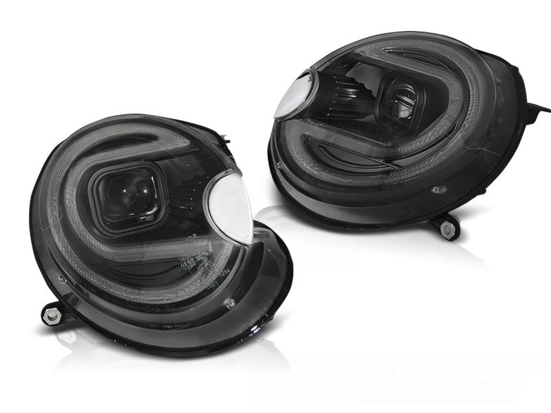 HEADLIGHTS TUBE LIGHT BLACK LED fits BMW MINI (COOPER) 06-14 in ...