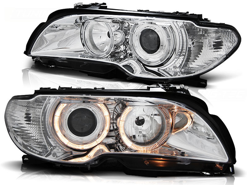 HEADLIGHTS ANGEL EYES CHROME fits BMW E46 04.03-06 COUPE CABRIO in Headlights - buy best tuning ...