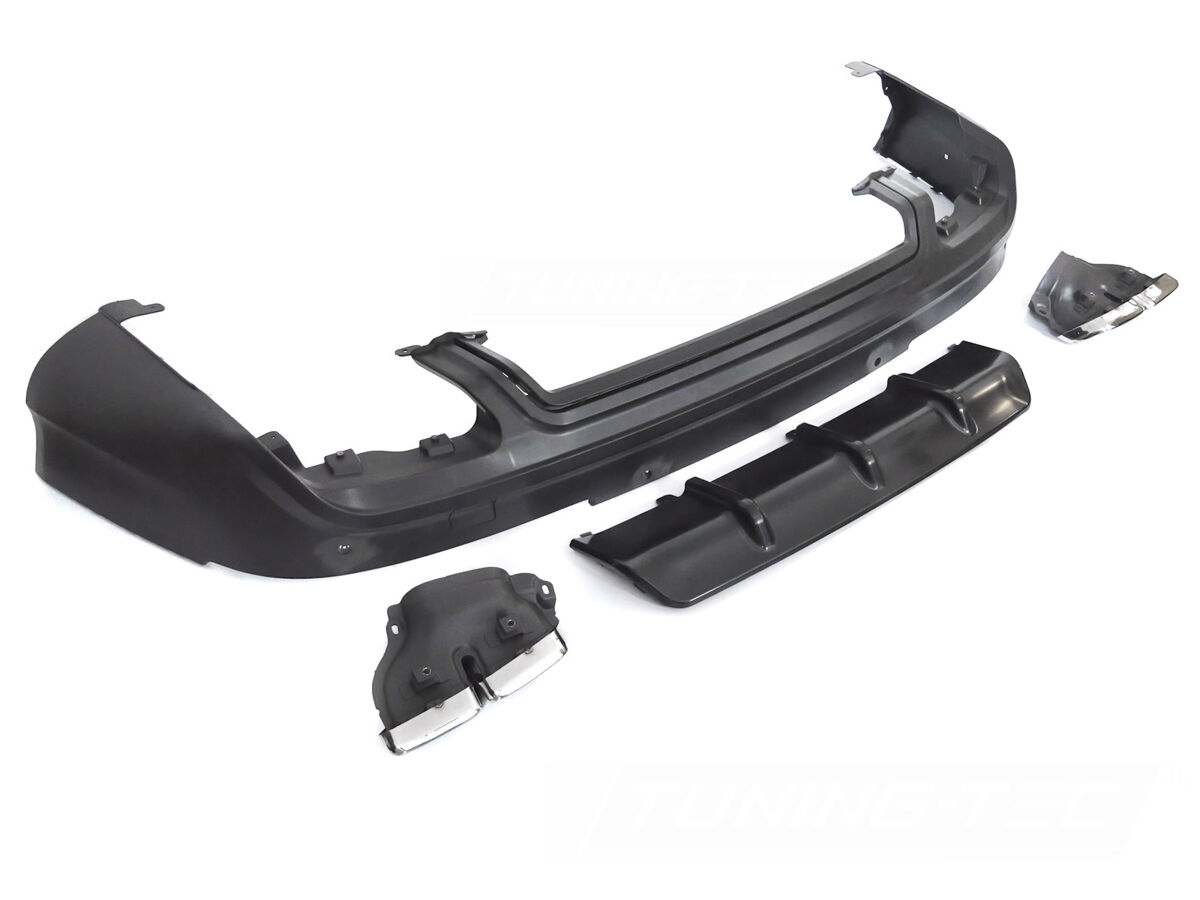 REAR BUMPER DIFFUSER TWIN OUTLET PDC BLACK S STYLE fits AUDI Q7 4L 05 ...