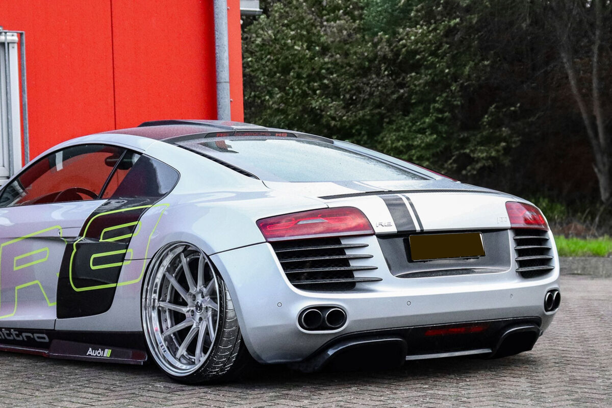 Performance Rear Bumper diffuser addon with ribs / fins For Audi R8 42 ...
