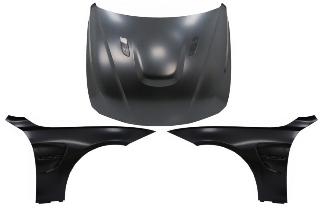Hood Bonnet with Front Fenders Black suitable for BMW 4 Series F32 F33 ...