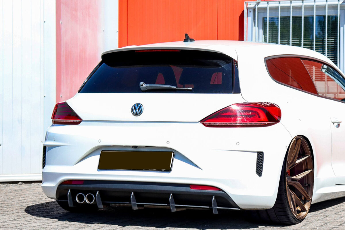 Performance Rear Bumper diffuser addon with ribs / fins For VW Scirocco ...