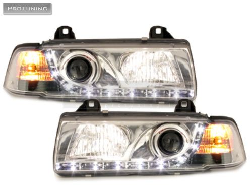 E36 Coupe 91-98 Chrome LED Daylight ( R8 Style) in Headlights - buy ...