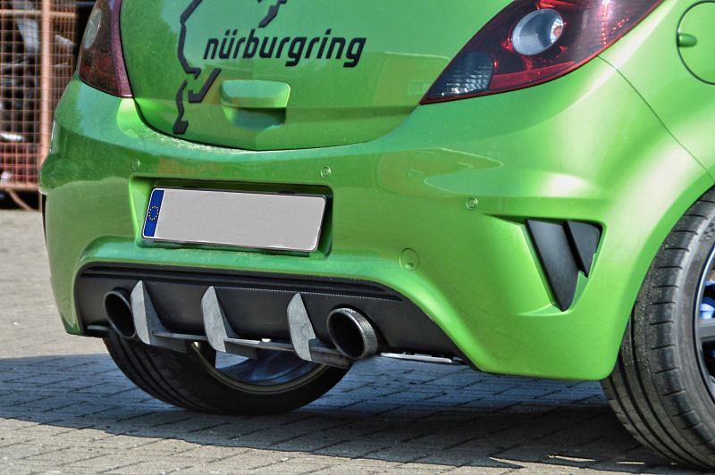 Performance Rear Bumper diffuser addon with ribs / fins For Opel Corsa ...