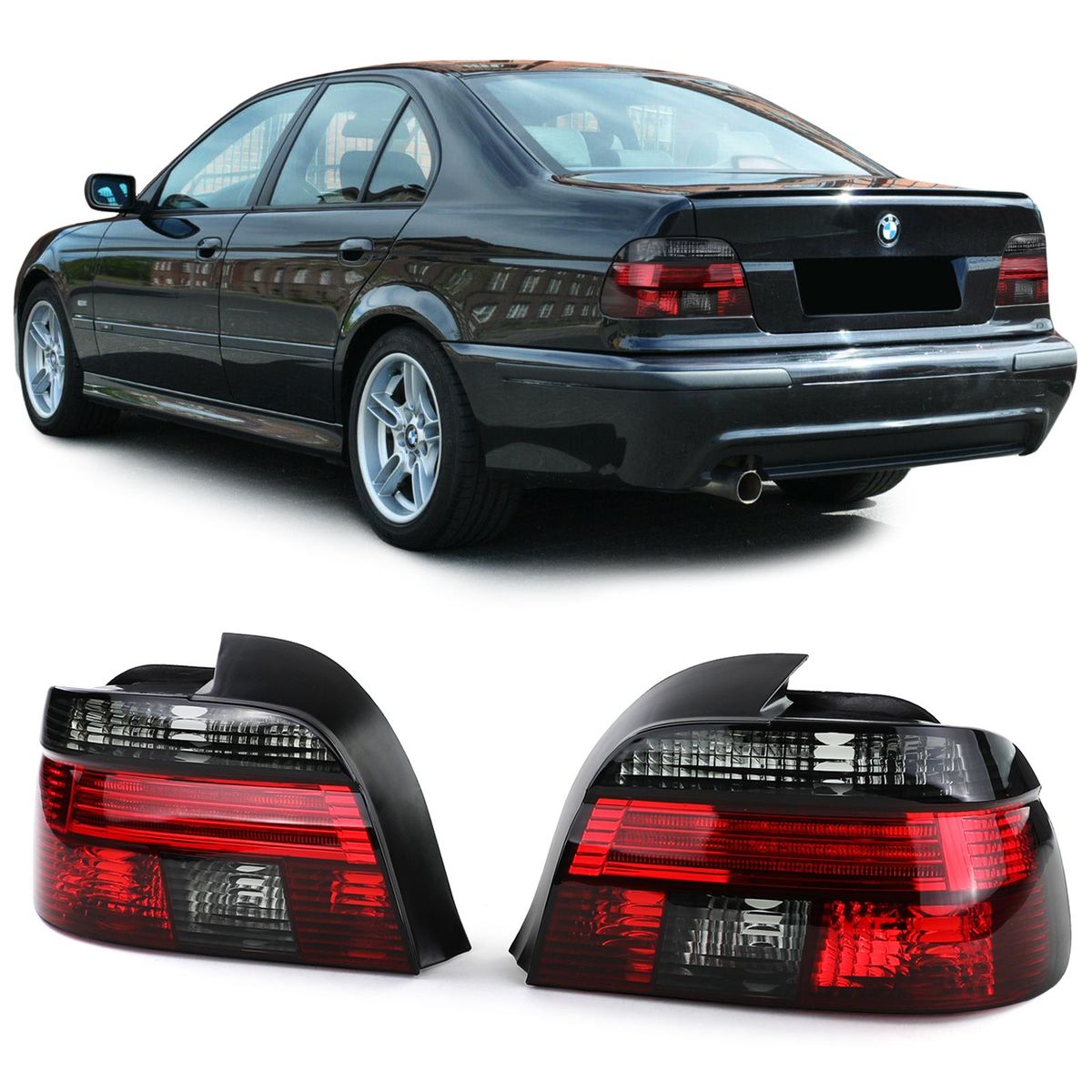 Facelift Look Black Smoked Taillights/ Rear lamps set For BMW E39 95-00 ...