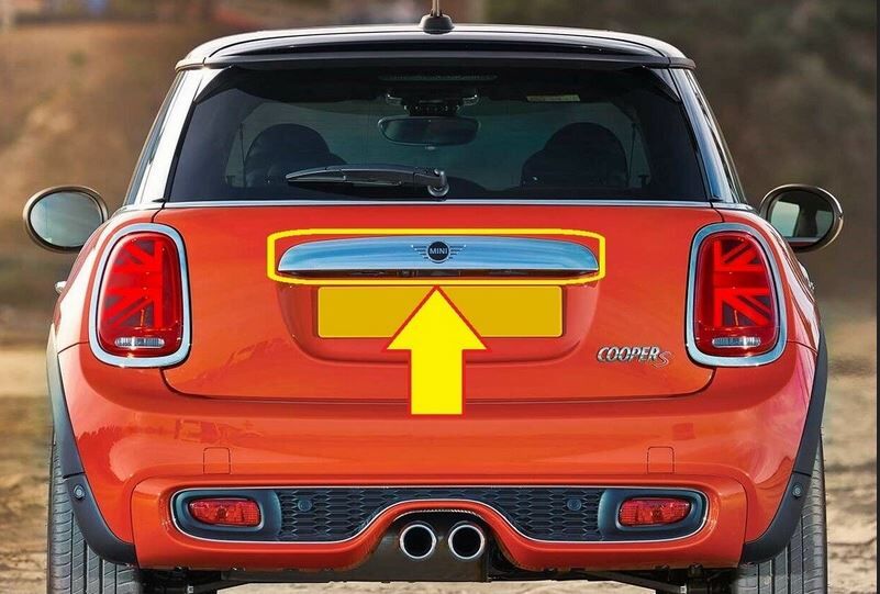 NEW GENUINE MINI F55 F56 F57 CHROME REAR TRUNK HANDLE WITH CAMERA HOLE ...