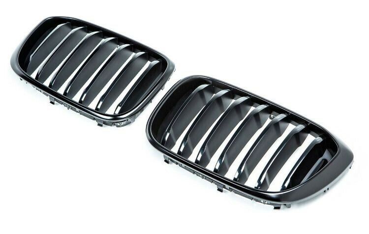 NEW GENUINE BMW X3 G01 X4 G02 FRONT GLOSS BLACK KIDNEY GRILLES PAIR SET ...