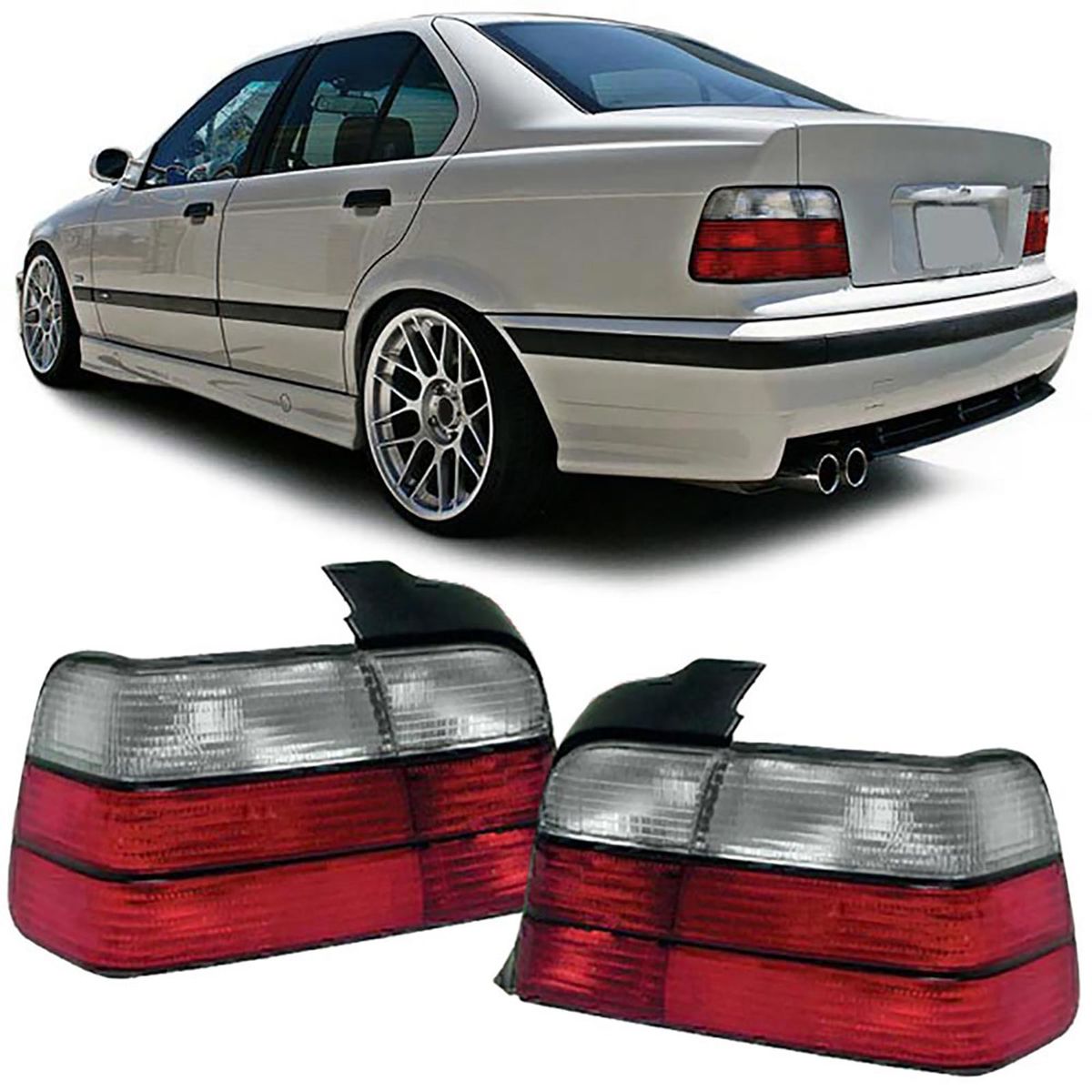 Red White Taillights For BMW E36 91-99 Sedan/ Saloon/ Limo in ...