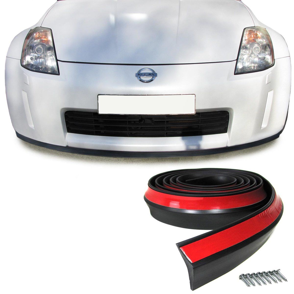 Flexible UNIVERSAL Spoiler lip for Bumpers / Sideskirts. BLACK in ...