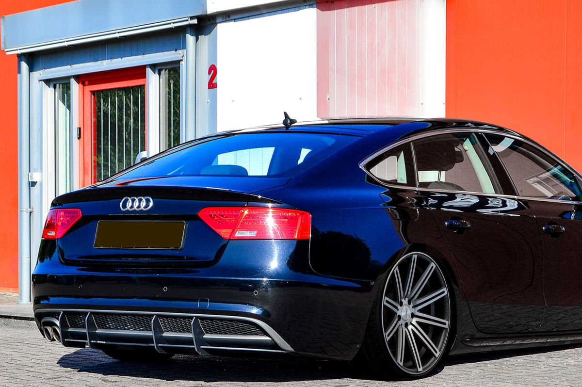Performance Rear Bumper diffuser addon with ribs / fins For Audi A5 B8 ...