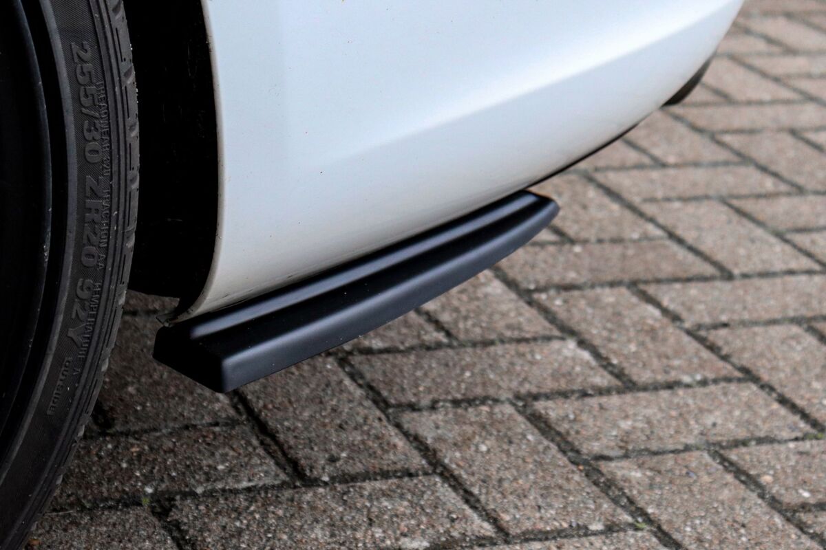 Black GLOSS Performance Rear Bumper Side Flaps/ Splitters with Wing For ...
