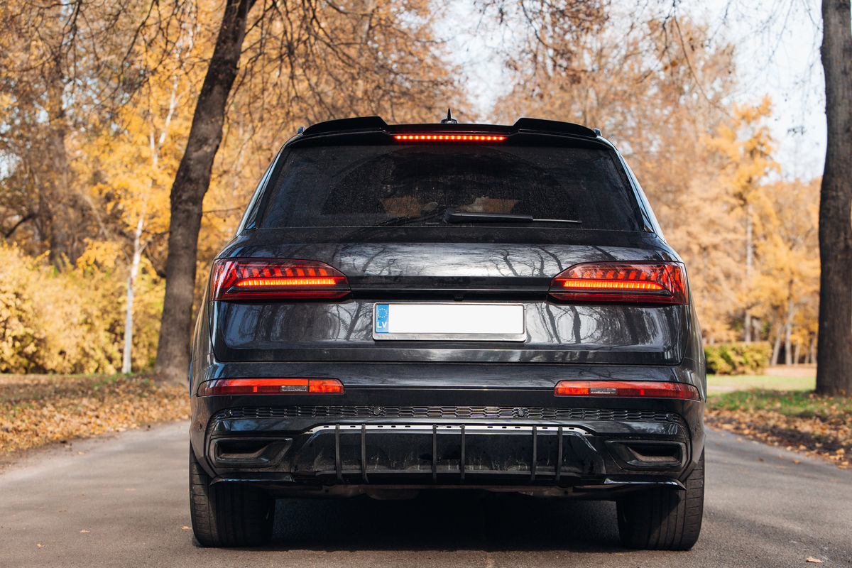 Rear Bumper diffuser addon with ribs / fins For S Line Audi Q7 4M MK2 ...
