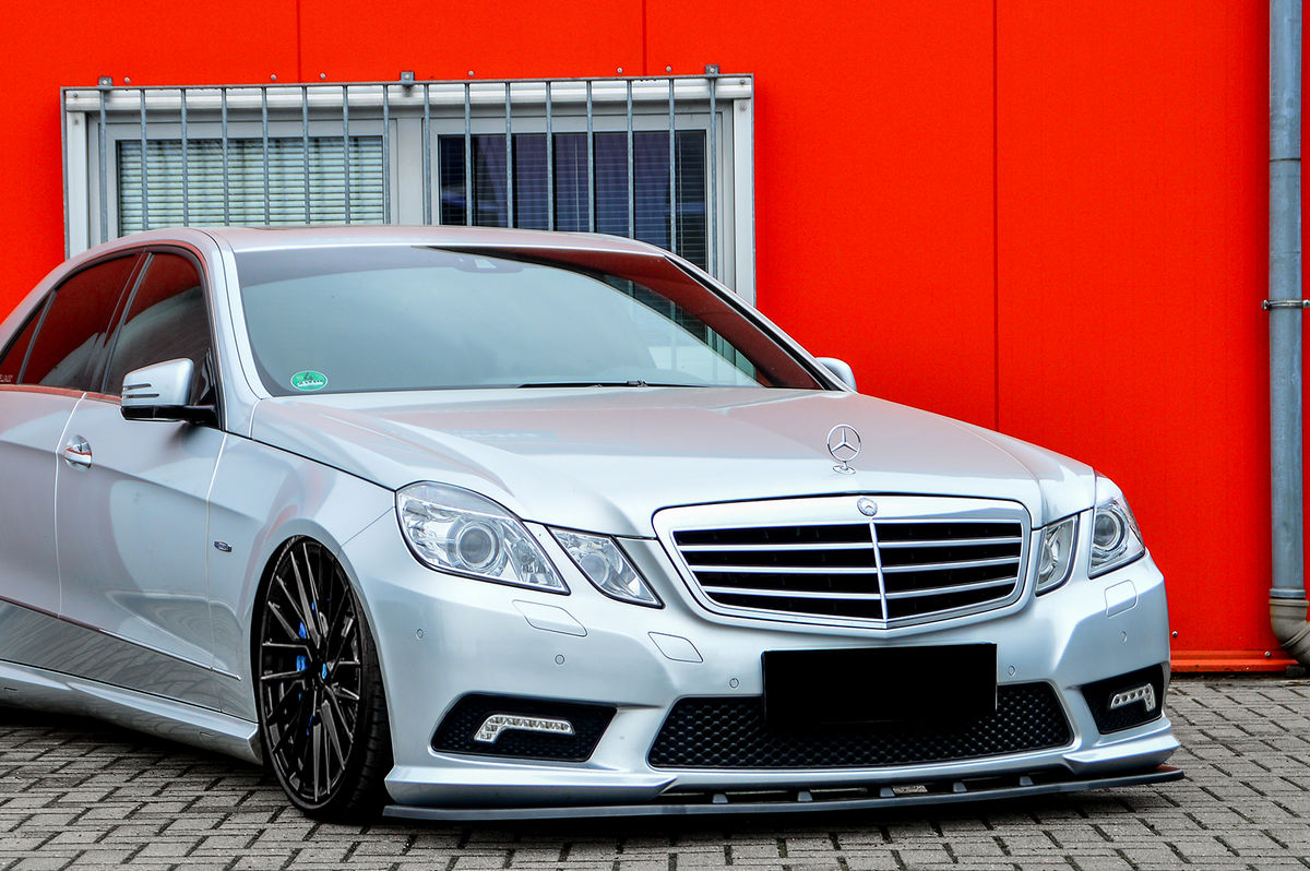 Black Gloss Front Bumper spoiler / skirt / valance For Mercedes Benz E ...