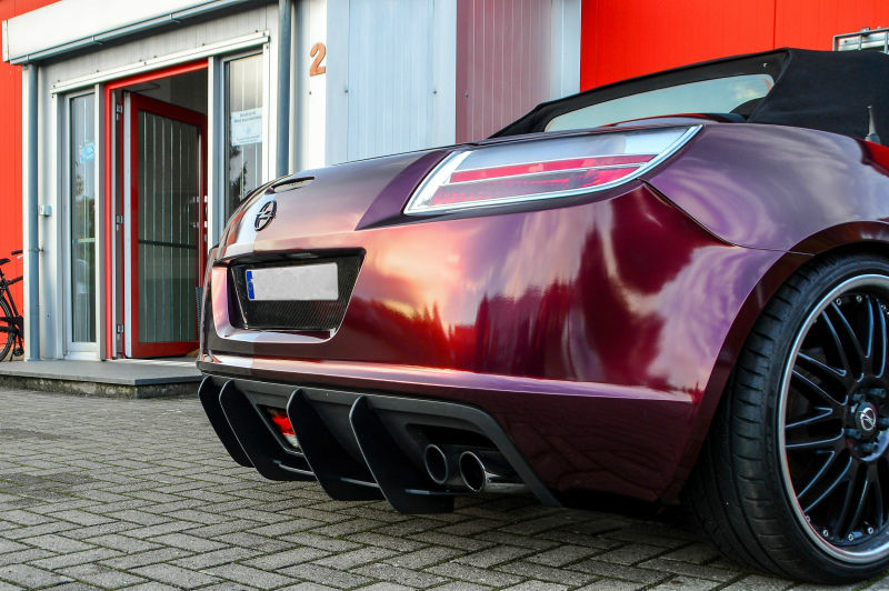 Performance Rear Bumper diffuser addon with ribs / fins For Opel GT ...