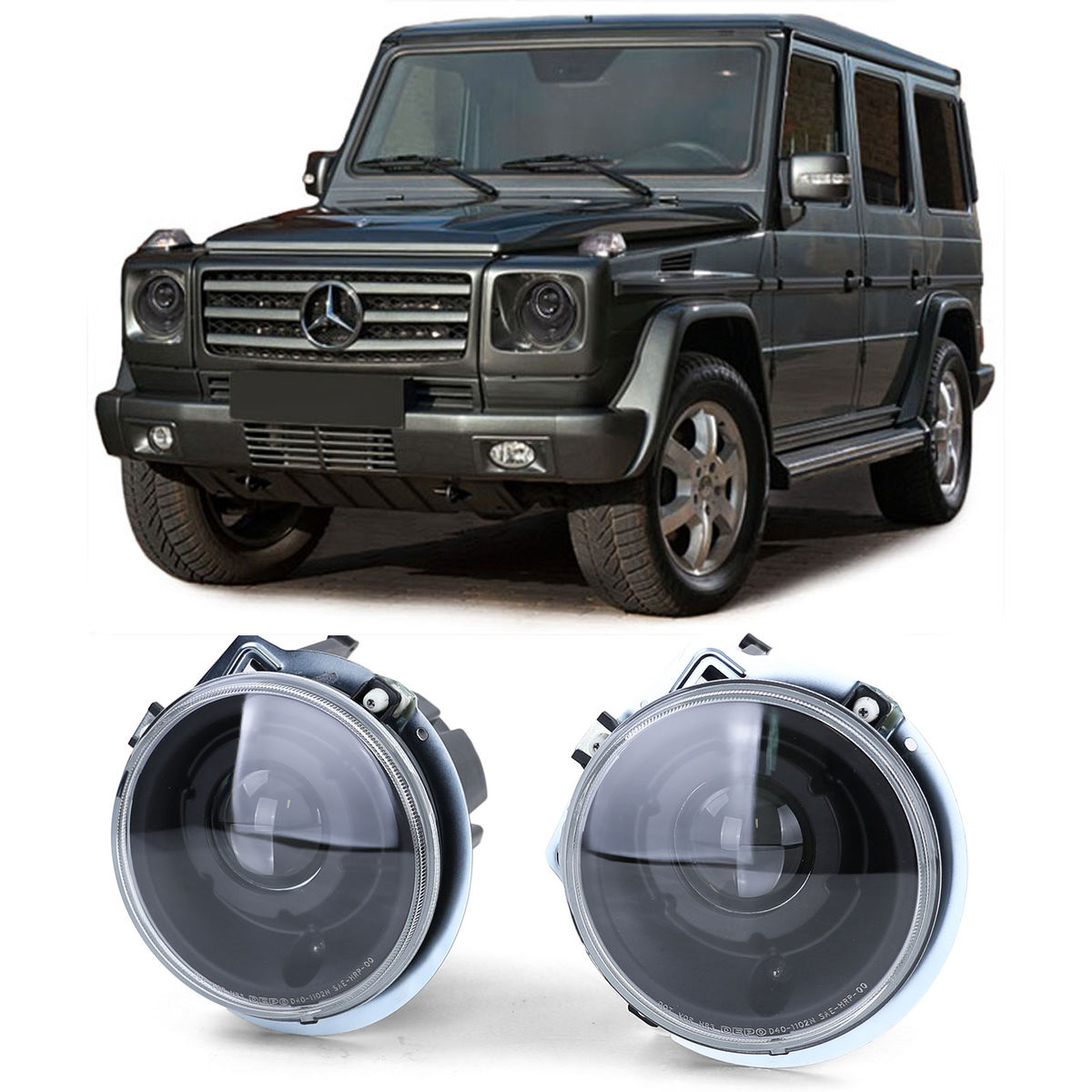 Black Projector headlights For Mercedes G-Class W461/ W463 1989-2018 in ...