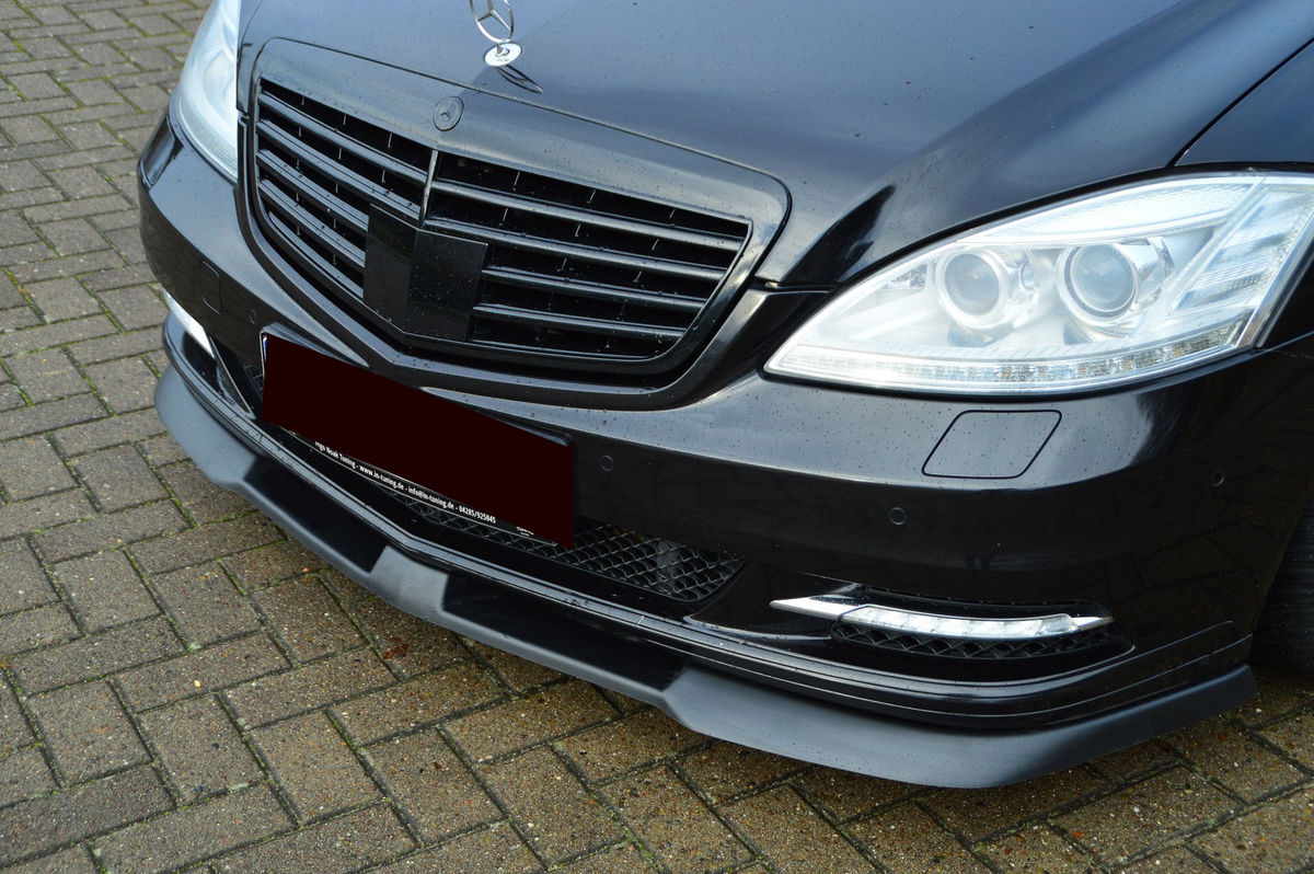 Black Gloss Front Bumper spoiler / skirt /valance For Mercedes Benz S ...