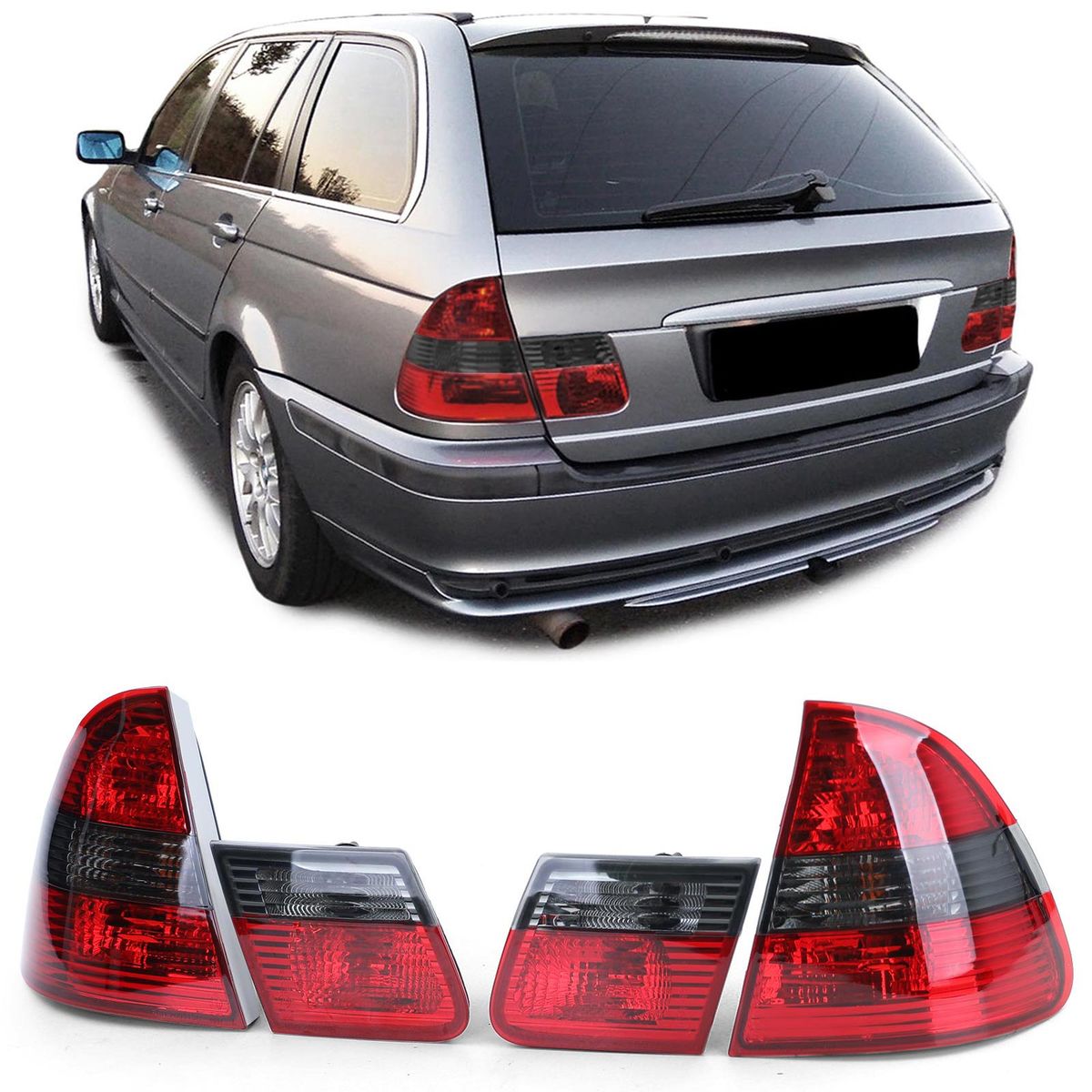 Smoked Red Taillights For BMW E46 99-06 Touring in Taillights - buy ...