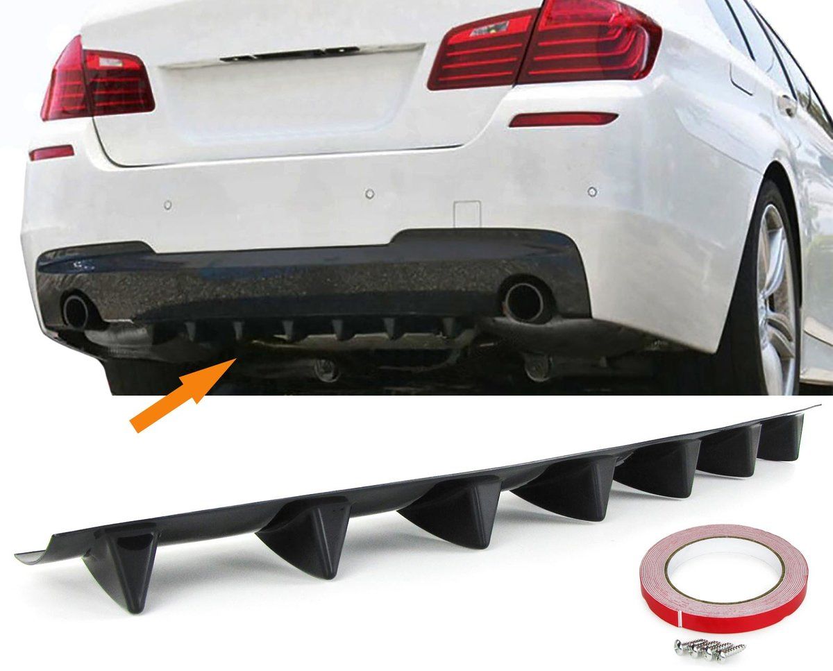 Universal Rear bumper skirt / lower diffuser with fins / ribs SHARK in ...