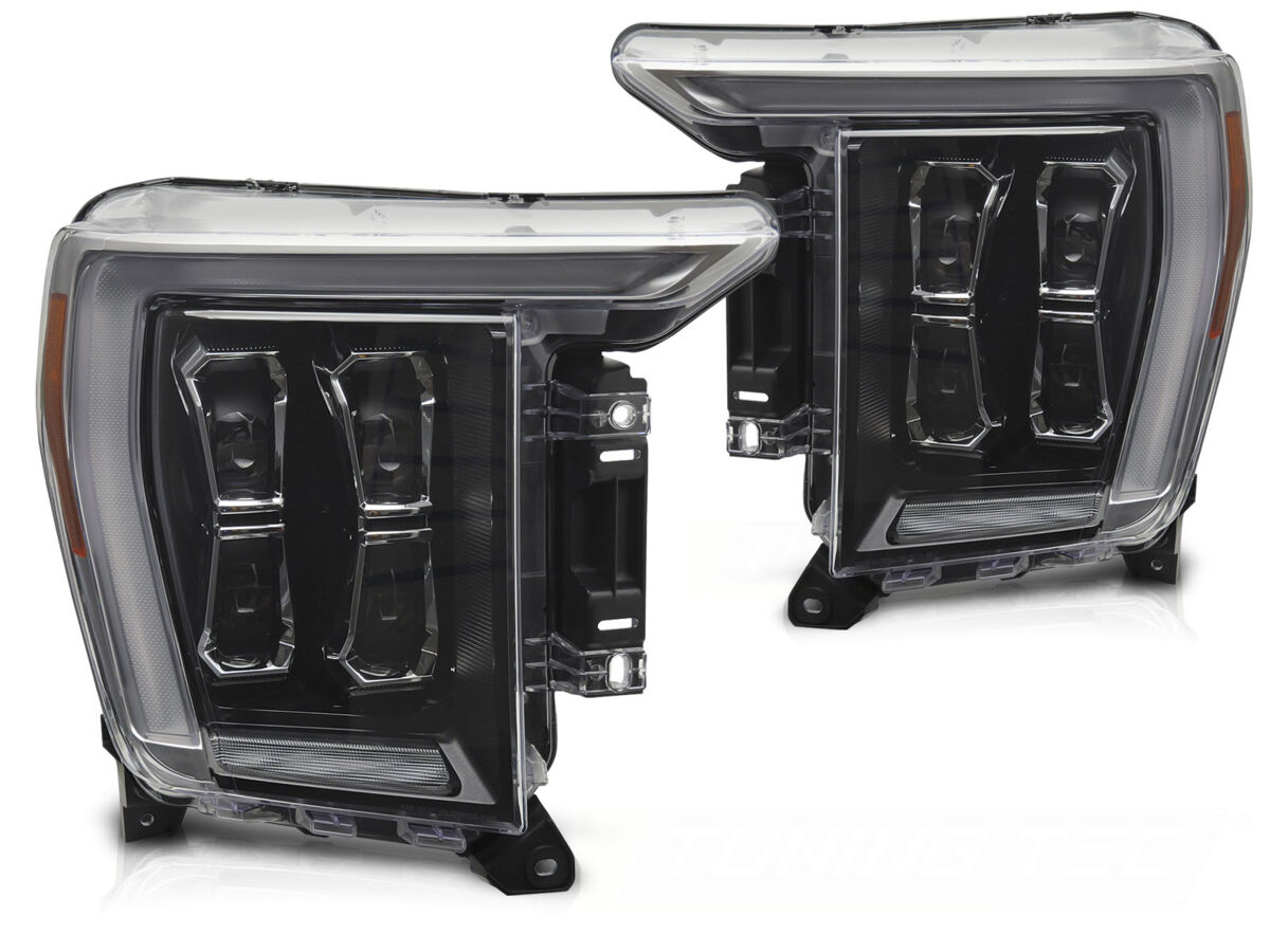 FULL LED HEADLIGHTS TUBE LIGHT BLACK DRL fits FORD F150 MK14 20-23 in ...