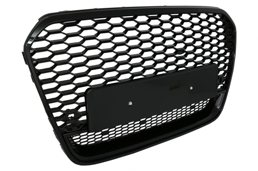 RS6 Quatro Honey comb Front Grill for Audi A6 / S6 4G 10-14 BLACK GLOSS ...
