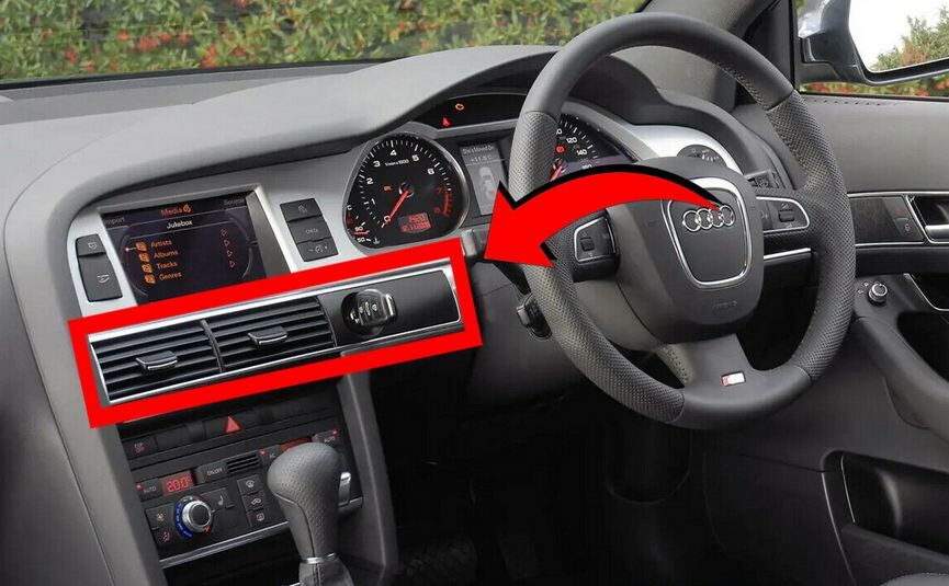 NEW GENUINE AUDI A6 C6 2005-2008 AIR FLOW CENTER DASH VENT RHD ...