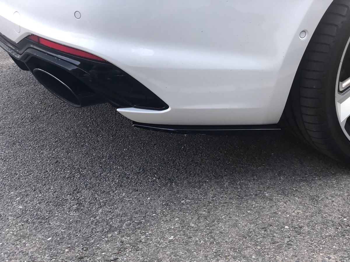 Black Gloss Performance Rear Bumper Side Flaps / Splitters For Audi RS5 ...