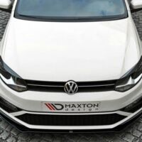 Front bumper spoiler lip For VW Polo GTI 15-17 Splitter Addon Black ...