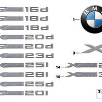 BMW NEW GENUINE F48 X1 SERIES CHROME EMBLEM BADGE LOGO SIGN 51147406550 ...