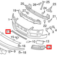 NEW GENUINE AUDI TT MK2 11-14 FRONT S-LINE BUMPER GRILLE SET WITH ...