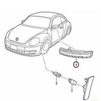 NEW GENUINE VW BEETLE 12-16 O/S RIGHT MIRROR TURN SIGNAL INDICATOR ...