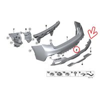 BMW NEW GENUINE X6 F16 M SPORT REAR BUMPER TRIM DIFFUSER SPOILER PRIMED ...